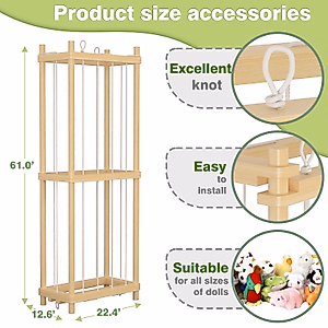 Stuffed Animal Zoo, Wooden Stuffed Animal Cage for Kids, Stuffed Animal Zoo Storage for Plus Toys, Large Stuffed Animal Storage Zoo, Stuffed Animal Zoo Storage Cage for Playroom, Bedroom, Nursery Room