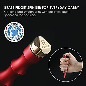 Ztylus Gadget Addix 3 in 1 RATTLE PEN: Black Ink Writing Pen, Fidget Spinner End Cap, Pressure Tip, Ergonomic Grip (Aluminium Red)