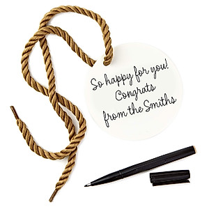 Hallmark 56" Jumbo Plastic Gift Bag (Gold Pattern) for Graduations, Weddings, Bridal Showers, Mother's Day, Birthdays, Engagement Parties, Retirements, Christmas, Hanukkah