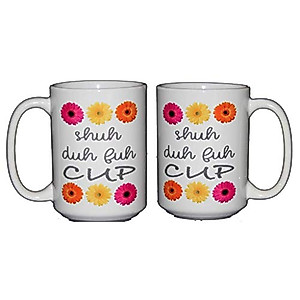 Shuh Duh Fuh Cup - Funny Inappropriate Coffee Mug Humor - Swear Words - Gerbera Daisy (One Mug)