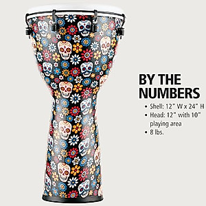 Meinl Percussion Djembe Hand Drum Circle Instrument with Synthetic Shell and Head, Alpine Series — NOT Made in China — Easy Tuning, 2-Year Warranty (ADJ12-SI)