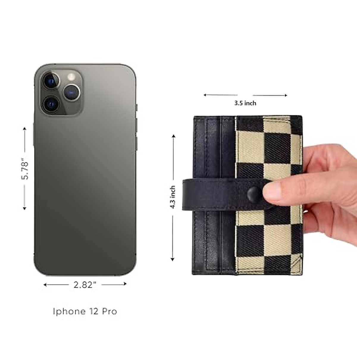 VLYRN Women's Slim Bifold *Mini* Wallet/Cardholder (Black) (8 slots total - *1 card/slot)