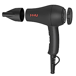 Mini Travel Hair Dryer 1000 Watts for RV & Pouring Art Lightweight Ceramic Ionic Blow Dryer Compact Size Plus Concentrator Black