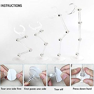 Linhoo Action Figure Stand, 8pcs Action Figure Display Compatible with HG RG SD SHF Gundam Stand 1/144 with Screwdriver