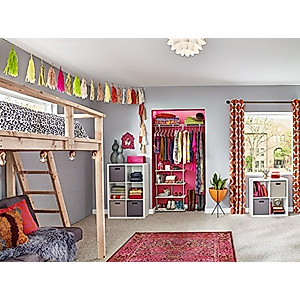 ClosetMaid 55300 Closet Maximizer with (4) Shelves & Double Hang Rod, Tool Free Add On Unit, White Finish,11.6 x 53 x 74 inches