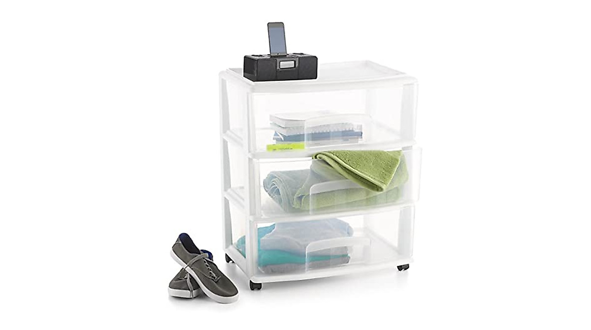 Homz 3 Drawer Rolling Storage Tower - Compact Organizer