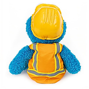GUND Sesame Street Official Construction Worker Cookie Monster Muppet Plush, Premium Plush Toy for Ages 1 & Up, Blue/Orange, 13”