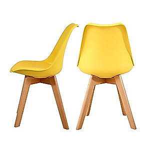 NOBPEINT Mid Century Modern Kitchen and Dining Room Chair, Set of 2 (Vitality Yellow)
