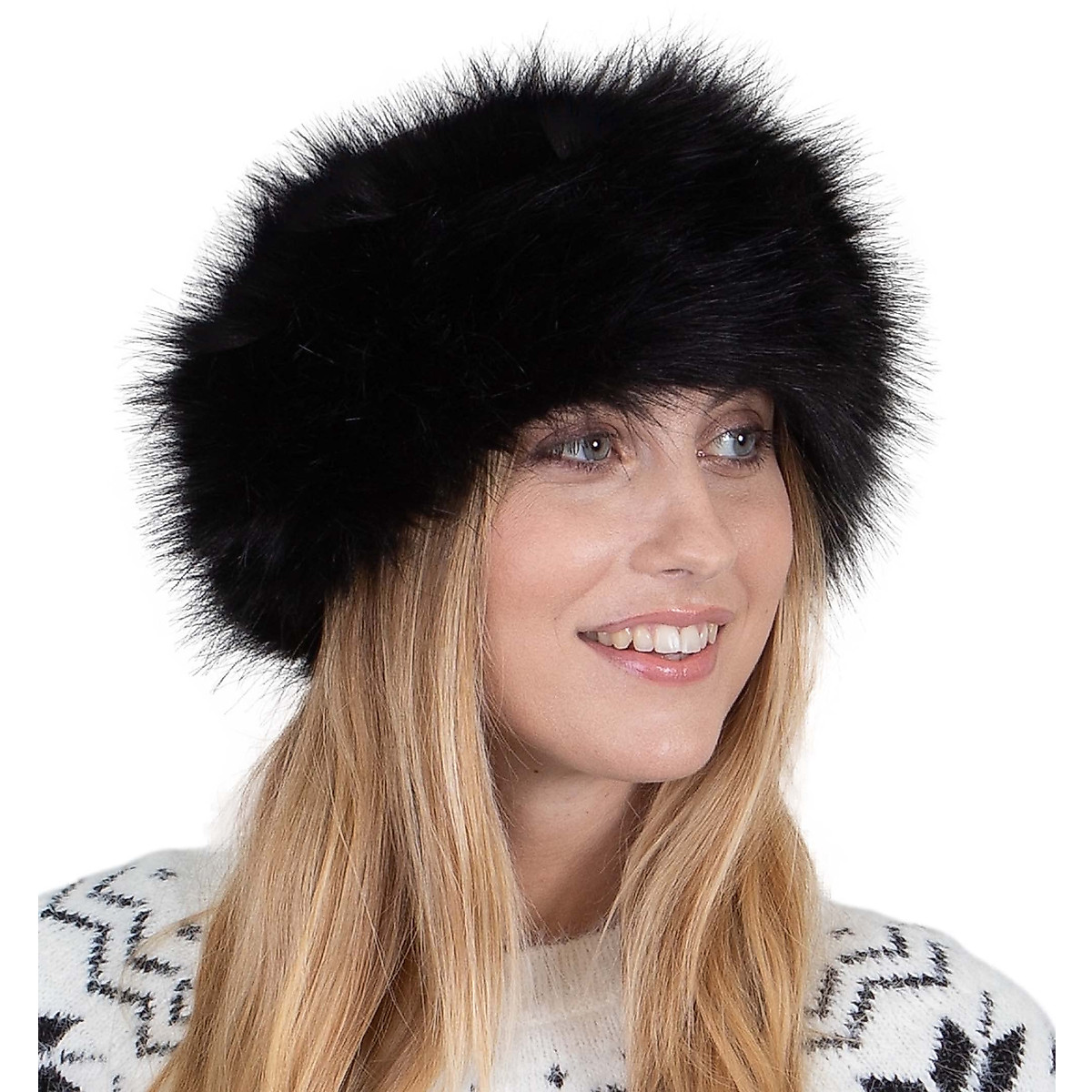 Brook + Bay Faux Fur Headband for Winter - Furry Headbands for Women, Fluffy Headwarmer, Furry Crown, Earwarmer Headband
