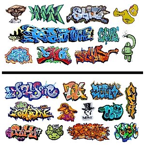 HO Scale 1:87 Graffiti Waterslide Decals 2-Pack Set #12 - Weather Your Rolling Stock & Structures!