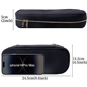 Professional Cosmetic Case-Makeup Brush Holder Organizer-Travelling Makeup Artist Case with Zipper-Waterproof Material & Multi functional Cosmetic Bag Makeup Handbag for Travel &Home Gift (Black)