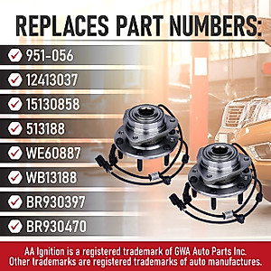 Replacement Front Wheel Hub Bearing Assembly Set of 2 - Compatible with Chevy, Buick, GMC Vehicles - Rainier, SSR, Trailblazer, Envoy, Bravada, 9-7x - Replaces 951-056, 12413037, 15130858, 513188