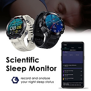 Mens GPS Smart Watches for Android iOS phones Rugged Smart Watch for Outdoor Sports with 480mAh Longer Battery Life Fitness Tracker with Calories/Steps Countor/Heart Rate/Blood Oxygen/Sleep Monitor