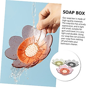 Cabilock 6 Pcs Soap Box Bar Holder Tray Plastic Container Soap Dishes for Bar Soap Bath Tub Soap Dish for Kitchen Soap Holder Travel Case Sponge Holder Accessories Cartoon