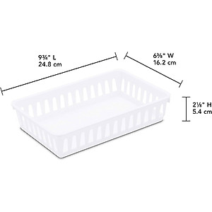 Sterilite 16068024 Storage Tray, White, 24-Pack