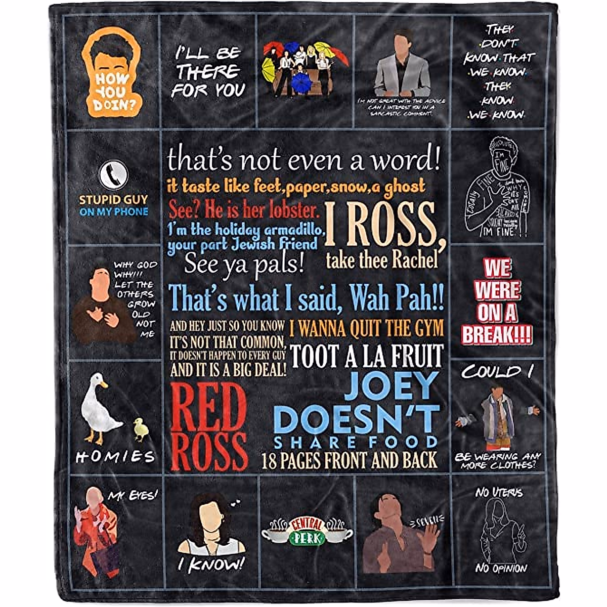 Taka Deal Personalised Friends Blanket Tv Show. Fleece Throw Friends Blanket with Dialogues for Friends Merchandise Fan. Best Gift for Christmas & Birthday. (Friends Blanket 2, 60" X 80")