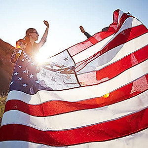 XIFAN Premium American Flag 4x6 Outdoor, Heavy Duty 210D Nylon US Flag, Strongest Longest Lasting with Embroidered Stars/Sewn Stripes/Brass Grommets