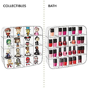 mDesign Plastic Closet Accessory Drawer Organizer for Dresser, Closet, Bedroom, Bathroom, Entryway, Office - Store Belts, Ties, Socks, Watches - 16 Sections- 2 Pack - Clear