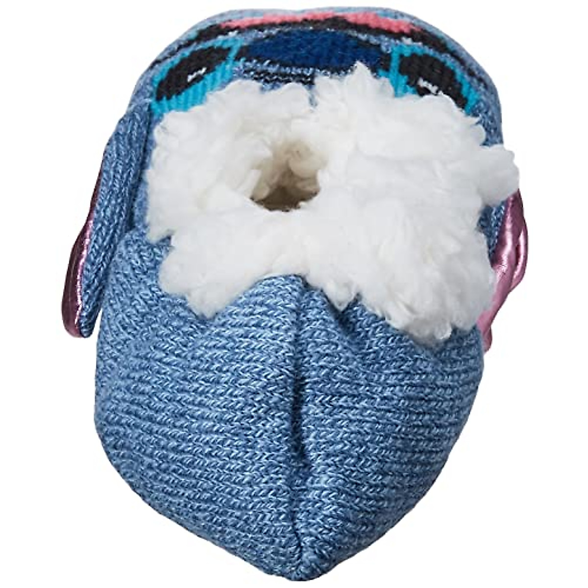 Disney womens Disney Lilo & Stitch Teddy faux fur Slipper Sock, Blue Light, Fits Sock Size 9-11 Fits Shoe Size 4-10.5 US