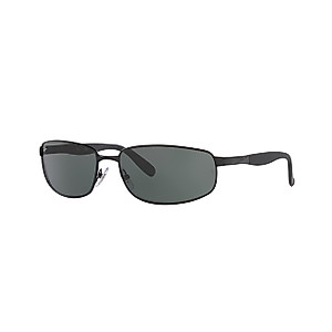 Ray-Ban Man Sunglasses Black Frame, Crystal Green Lenses, 61MM