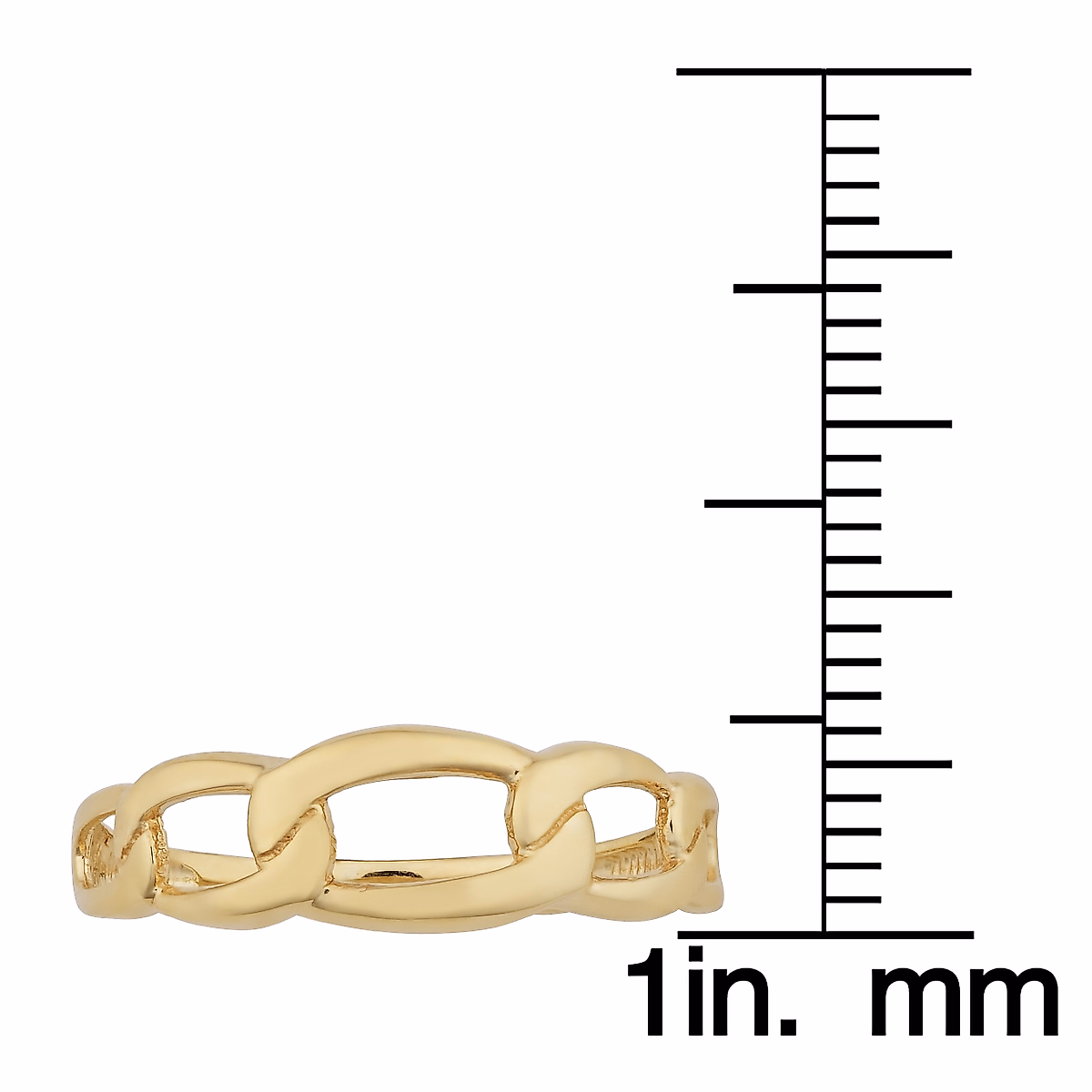 Kooljewelry 10k Yellow Gold Figaro Ring (size 6)