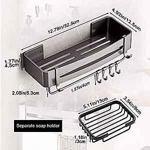 LBW 3 Packs Shower Caddy No Drilling Shower Rack for Bathroom Shower Organizer with Soap Holder and Hooks&Adhesive for Bathroom,Kitchen，Rustproof Shower Shelves for Inside Shower(pack of 3)