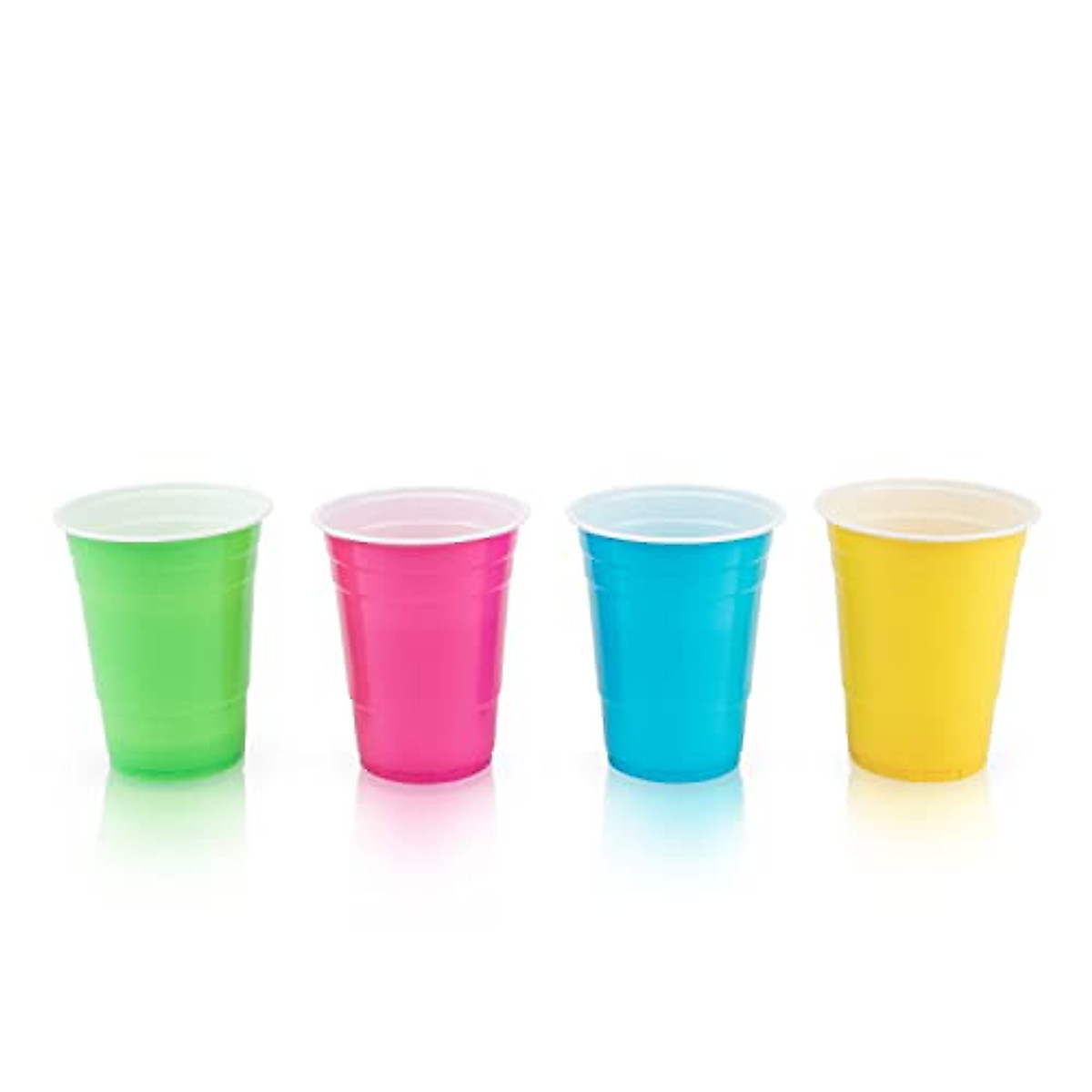 True Bright Party Cups, Disposable Cups, Drink Cups for Cocktails and Beer, 16 Ounce Capacity, Plastic, Multicolor, Set of 24