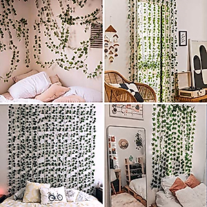 HATOKU 18 Pack Fake Vines Ivy Garland Artificial Ivy Leaves Greenery Garlands Fake Hanging Plant Vine for Bedroom Wedding Wall Indoor Outdoor Decoration, 126 Feet