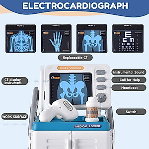 Playhiland Doctor Kit for Toddlers 3-5, Toy Doctor Kit for Kids, 35 Pcs Kids Doctor Playset, Kids Doctor Kit with Sound, Pretend Medical Station Set for Kids Boys Girls Role Play