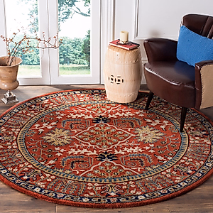 SAFAVIEH Antiquity Collection Area Rug - 5' x 8', Dark Blue & Multi, Handmade Traditional Oriental Wool, Ideal for High Traffic Areas in Living Room, Bedroom (AT64B)