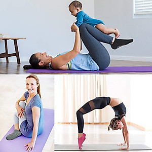 SkiBeaut Yoga Grips Non Slip Socks Pilates Anti Skid Sticky Grippers Ballet Barre Socks for Women 3 Pairs