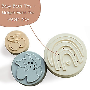 Moonkie Stacking Cups Toy, Fun Educational Baby Toys Silicone Soft Teething Toy, Age 6+ Months, 7 Piece Set