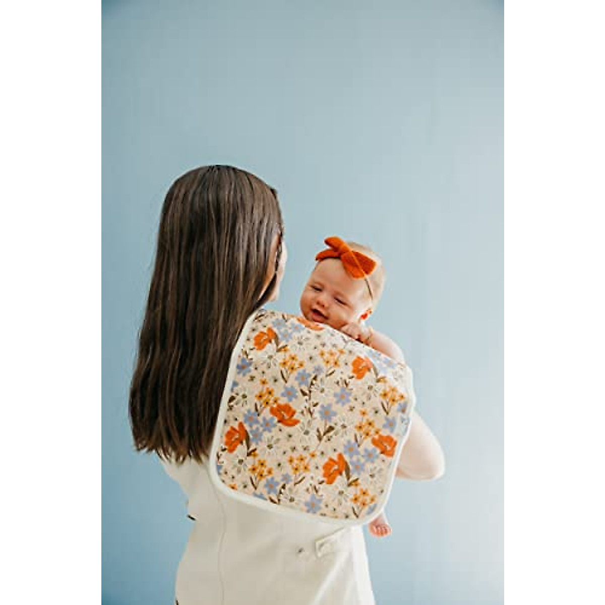 Copper Pearl Premium Baby Burp Cloths - 3-Pack Large Cotton Burp Cloths, Extra Soft Spit Up Rags with 3 Absorbent Layers, Perfect for Baby Girl Gifts (21" x 10" Size, Eden Set)