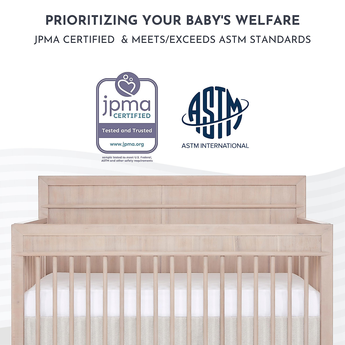 Evolur Loft Antilia Mid-Century 4-in1 Crib in Sand Castle Oak