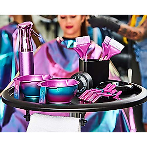 Colortrak SC Aurora Bowls, Stackable Color Bowls With Non-Slip Rubber Bottom, Easy-Pour Spout Lip, Shimmer Gradient Design, Color Grid With Milliliter Measurements, 2 Bowls