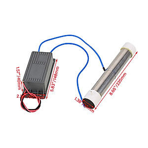 RDEXP AC110V 3 G/Hr Ozone Quartz Tube Generator with 220x35mm Tube
