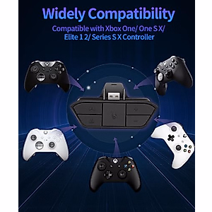 Stereo Headset Adapter with Original IC Chip Headphone Attachments Accessories for Xbox One & Series X|S & Elite Controller Series 1 2 - Adjust Audio Balance (Game Sound & Voice Chat), Volume, Mic