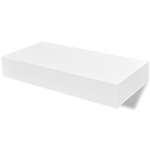 Festnight Floating Wall Display Shelves Book DVD Storage with a Drawer for Living Room, White