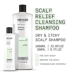 Nioxin Scalp Relief Cleansing Shampoo - Shampoo for Sensitive Scalp, 6.7 fl oz (Packaging May Vary)