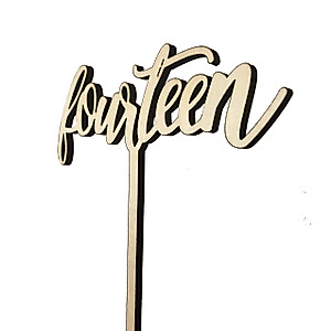 Activ8 Elegant Wooden Wedding Table Numbers | 13-25 Pack | Calligraphy Sticks Including Extra Thick Solid Base | Reception Party Home Decoration Centerpiece (Numbers 13-25, 10 inches 25cm)