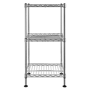 QXDRAGON 3-Tier Steel Wire Shelving Tower,Wire Shelving Metal Storage Rack Adjustable Shelves for Bathroom and Kitchen, Adjustable Shelving, NSF Wire Shelving