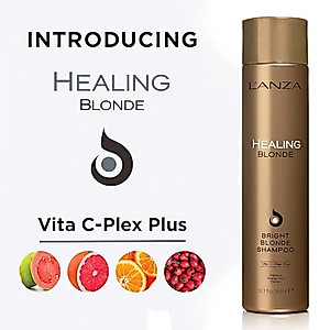 L'ANZA Healing Blonde Bright Shampoo,Formulated for Natural &Decolourized Blonde Hair,Boosts Shine & Brightness while Healing with Sulfate-free,Paraben-free,Gluten-free Formula,10.10 Fl Oz(Pack of 1)