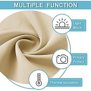 RYB HOME White Curtains & Drapes - Heavy Duty Room Darkening Grommet Curtains Vertical Blinds Room Divider Curtain for Bedroom Backdrop Parlor Living Room, W 100 x L 108, Biscotti Beige