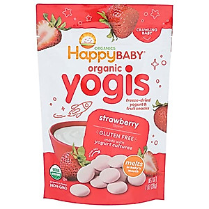 Happy Baby Organic Strawberry Yogurt Snacks, 1 OZ