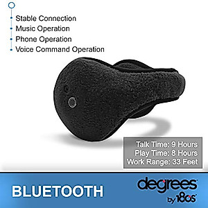 180s Degrees Womens Bluetooth Ear Warmer, Color: Black (31718-001-01)