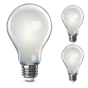 Feit Electric A19 LED Light Bulbs, 100W Equivalent, Dimmable, E26 Standard Base, 90 CRI, 1600 Lumens, 2700K Soft White, 13 Years Lifetime, Frosted White LED Bulbs, Damp Rated, 2 Pack, A100/927CA/FIL/2