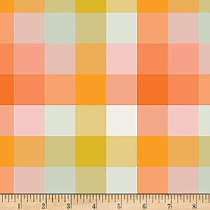 Art Gallery Fabrics Art Gallery Day Trip Picnic Plaid Fabric, Orange