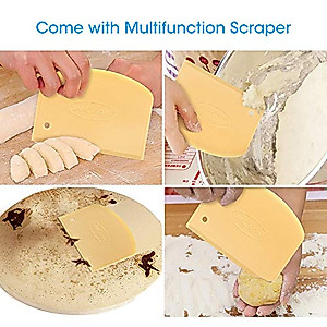 Unicook 16 Inch Round Pizza Baking Stone, Heavy Duty Cordierite Pizza Stone for Oven and Grill, Thermal Shock Resistant, Ideal for Baking Crisp Crust Pizza, Bread and More, Includes Scraper