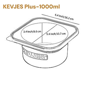 KEVJES PLUS Large 1000ml Pizza Dough Proofing Boxes for DIY Artisan Pizza, Food Grade Silicone Stackable Containers with Lids. Freezer, Fridge, Dishwasher Safe (3Space Grey Plus)