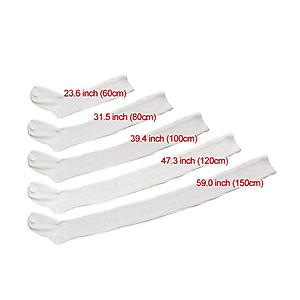 QOOEQPQY Women's Extra Knit Socks Japanese Style Loose Socks White Lolita Leg Warmer Bubble Slouch Socks (23.6Inch/60cm)